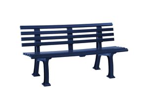 4007248109553 - Parkbank aus Kunststoff mit 9 Leisten Breite 1500 mm stahlblau