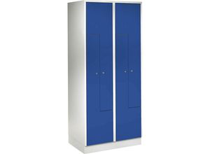 4250618220901 - Z-Garderobenschrank 4 Abteile Türen enzianblau