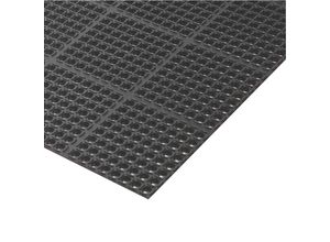 0662641658141 - Arbeitsplatzmatte für hohe Beanspruchung für trockene oder nasse feuchte Bereiche für Kontakt mit Öl Fett LxB 1020x660 mm schwarz orange