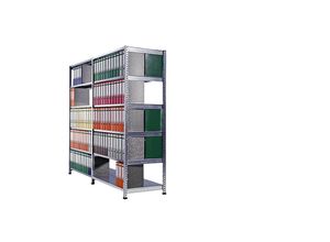 4260035210690 - Ordner- und Archiv-Steckregal verzinkt Höhe 2280 mm doppelseitig Boden-BxT 800 x 600 mm Anbaufeld kaiserkraft