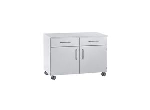 4061753095640 - Labor-Unterschrank hoch 2 Schubladen 2 Türen 2 Böden 1 Mittelwand Breite 836 mm kaiserkraft