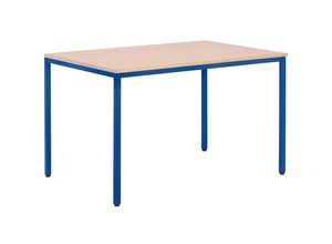 8697837502436 - eurokraft basic Mehrzwecktisch HxBxT 720 x 1200 x 800 mm Platte Buche-Dekor Gestell enzianblau