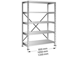 4260035211994 - Industrie- und Lagersteckregal Bodenbreite 1200 mm 5 Böden Grundfeld mit Tiefe 300 mm