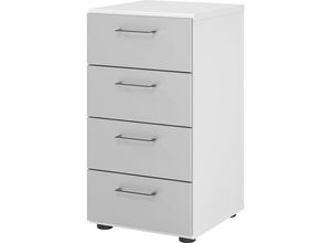 4032062184929 - Mirakel Schubladenschrank weiß silber mit 4 Schubladen 400 x 420 x 748 cm