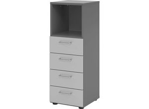 4032062184868 - VERA-ZWO - Regal- Schubladenkombination HxBxT 1100 x 400 x 420 mm graphit   silber