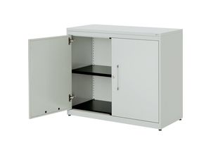 4250633328484 - mauser Flügeltürenschrank HxB 830 x 1000 mm Kunststoffplatte 1 Fachboden lichtgrau   lichtgrau   lichtgrau