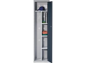 4061753005373 - eurokraft basic Garderobenschrank-System mit Grund- und Anbauelementen mit Grund- und Anbauelementen HxBxT 1800 x 450 x 500 mm 1 Hutboden 3 Fachböden lichtgrau   basaltgrau Grundelement