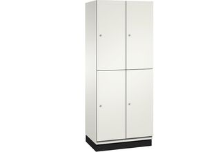 4059369453787 - CAMBIO Fächerschrank mit Garderobenstange 4 Fächer Korpus reinweiß   Tür reinweiß Breite 800 mm