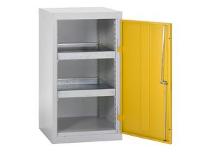 4031068146344 - Umweltschrank ohne Türlochung HxBxT 900 x 500 x 500 mm 2 Wannenböden lichtgrau   signalgelb