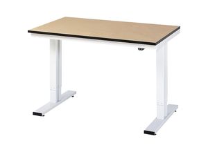 4040376067517 - Rau Werktisch Adlatus elektrisch höhenverstellbar 22 mm MDF-Platte bis 300 kg B 1250 x T 800 x H 720-1120 mm braun lichtgrau