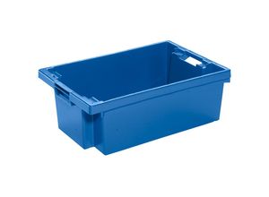 4004950701846 - Drehstapelbehälter aus HDPE Volumen 32 l Wände und Boden geschlossen blau