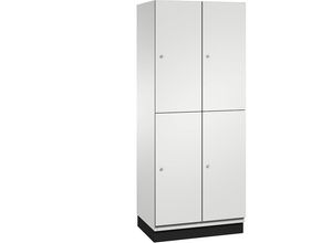 4059369448530 - CAMBIO Fächerschrank mit Garderobenstange 4 Fächer Korpus lichtgrau   Tür lichtgrau Breite 800 mm