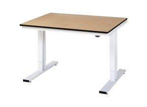 4040376068460 - Rau Werktisch Adlatus elektrisch höhenverstellbar 22 mm MDF-Platte bis 300 kg B 1250 x T 1000 x H 720-1120 mm braun lichtgrau