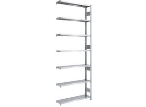 4250623789561 - Schwerlast-Steckregal verzinkt beidseitig Regalhöhe 3000 mm 7 Böden Anbauregal BxT 1000 x 300 mm hofe
