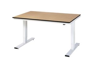 4040376068484 - Rau Werktisch Adlatus elektrisch höhenverstellbar 22 mm MDF-Platte bis 300 kg B 1500 x T 1000 x H 720-1120 mm braun lichtgrau