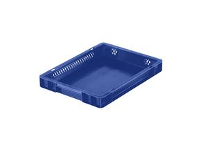 4031022065292 - Euro-Format-Stapelbehälter Wände durchbrochen Boden geschlossen LxBxH 400 x 300 x 50 mm blau VE 5 Stk