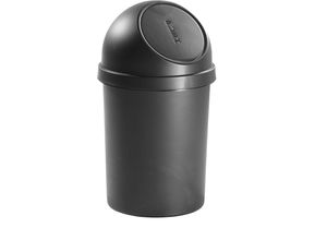 4012086079708 - helit Push-Abfallbehälter aus Kunststoff Volumen 45 l HxØ 700 x 400 mm schwarz VE 2 Stk