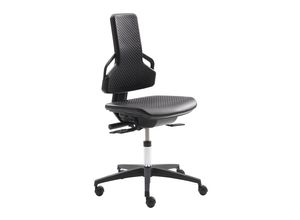4061753113696 - Arbeitsdrehstuhl mit Rollen PU-Schaum schwarz Dauphin