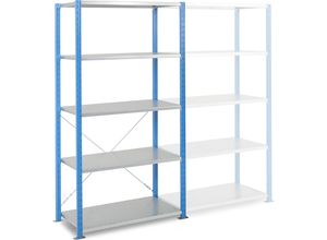3612970950253 - Schnellbau-Schwerlast-Steckregal Fachboden-BxT 1250 x 400 mm Fachlast 225 kg Grundregal Höhe 2000 mm 5 Fachböden Manorga