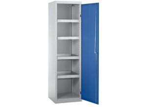 4031068146443 - Umweltschrank ohne Türlochung HxBxT 1800 x 500 x 500 mm 4 Wannenböden lichtgrau   enzianblau