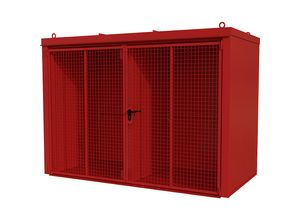 4052462059962 - eurokraft pro Gasflaschencontainer mit Trennwand feuerbeständig für 60 Flaschen mit Ø 230 mm rot