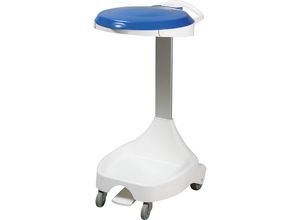 4250128203715 - Pedal-Müllsackständer mit Rollen mit 2 Bockrollen 2 Lenkrollen blau kaiserkraft