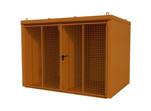 4052462060074 - eurokraft pro Gasflaschencontainer mit Trennwand feuerbeständig für 96 Flaschen mit Ø 230 mm orange