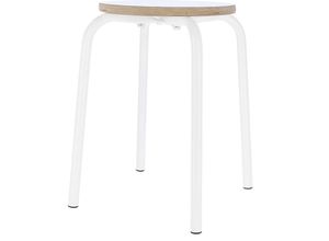 4021224998931 - Hocker PARIS stapelbar Rundrohrfuß-Gestell Ø 330 x T 330 x H 460 mm weiß weiß