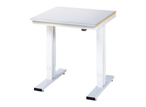 4040376069870 - Rau Werktisch Adlatus elektrisch höhenverstellbar 25 mm MDF-Platte mit Stahlblechbelag 300 kg B 750 x T 800 x H 720-1120 mm silber lichtgrau