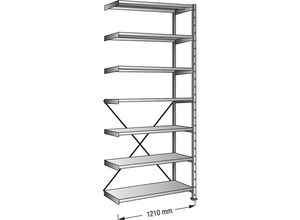 4260035219495 - Steckregal verzinkt 7 Böden Höhe 2640 mm Bodenbreite 1200 mm Tiefe 500 mm Anbauregal