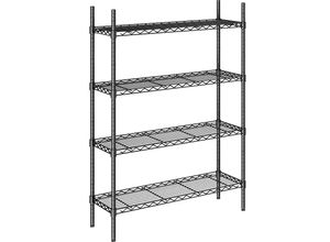 4260563728667 - Stahldraht-Gitterregal schwarz Fachlast 100 kg BxT 910 x 360 mm Grundregal Höhe 1370 mm 4 Fachböden kaiserkraft