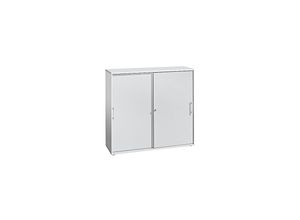 4032062135846 - Schiebetürenschrank Melaminharzbeschichtete Spanplatte 2 Regalbreter Abschließbar 1200 x 400 x 1100 mm Weiß