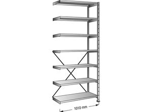 4260035216470 - Steckregal verzinkt 7 Böden Höhe 2640 mm Bodenbreite 1000 mm Tiefe 500 mm Anbauregal