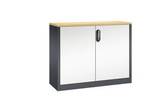 4060061358928 - ACURADO Akten-Sideboard 2 Ordnerhöhen HxBxT 1000 x 1200 x 400 mm schwarzgrau   reinweiß