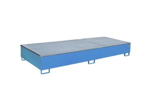 4061753235398 - eurokraft pro Regal-Bodenwanne mit PE-Einsatz mit Rost 1000 l LxBxH 3265 x 1315 x 385 mm blau ab 3 Stk