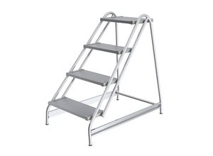 4031405500525 - MUNK Günzburger Steigtechnik 50052 Aluminium Treppe fahrbar Arbeitshöhe (max) 3 m Silber 105 kg