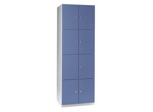 4250618228754 - Fächerschrank 8 Fächer 1800 x 600 x 500 mm Türen taubenblau