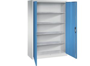 4069361416062 - Werkstatt-Flügeltürschrank HxBxT 1950 x 1200 x 500 mm lichtgrau   lichtblau C+P