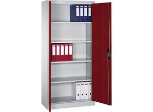4069361473867 - ACURADO Universalschrank BxT 930 x 400 mm lichtgrau   rubinrot ab 2 Stk C+P