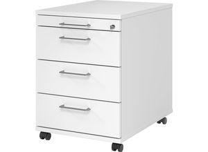 4032062185247 - Rollcontainer 1233 Breno 3 Schübe & 1 Utensilienauszug abschließbar B 428 x T 580 x H 590 mm weiß