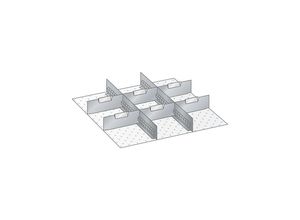 7612269002560 - Trennwände Fronthöhe 50 mm 2 Schlitzwände 27E 6 Trennbleche 9E Schubladennutzgröße BxT 459x459 mm