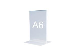 4013695047553 - Tischaufsteller gerade Polystyrol Format DIN A6 hoch VE 5 Stk magnetoplan