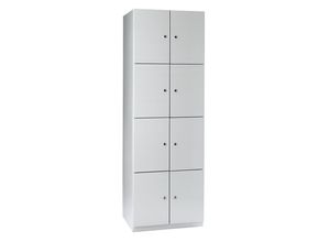 4250618228815 - Fächerschrank 8 Fächer 1800 x 600 x 500 mm Türen lichtgrau