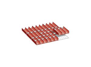 7612269002423 - LISTA Schubladeneinteilungs-Set Mulden rot für Fronthöhe 50 mm 39-teilig