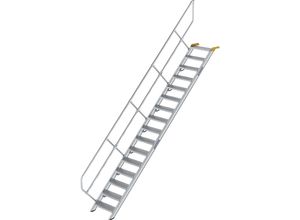 4031405002562 - Munk Günzburger Steigtechnik MUNK Treppe 45° inkl einen Handlauf 600mm Stufenbreite 16 Stufen