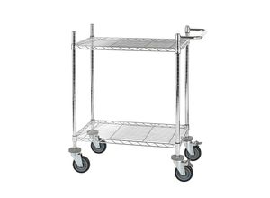 4260285071379 - Drahtgitter-Tischwagen verchromt mit 2 Etagen LxBxH 760 x 460 x 1025 mm kaiserkraft