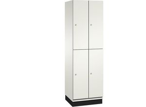 4059369453404 - CAMBIO Fächerschrank mit Garderobenstange 4 Fächer Korpus reinweiß   Tür reinweiß Breite 600 mm