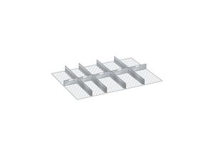 7612269003543 - Trennwände Fronthöhe 150 mm 4 Schlitzwände 36E Trennbleche 2x9E + 3x12E Schubladennutzgröße BxT 918x612 mm