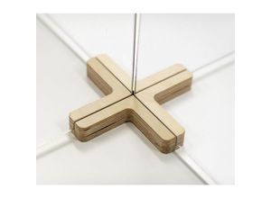 8712752109581 - Fußverbinder für Trennscheiben Kreuz-Form 4-Wege LxBxH 200 x 200 x 30 mm ab 10 Stk