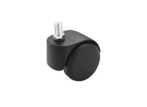 4250615206182 - Stuhlrolle Rad-Ø 50 mm VE 5 Stk mit Gewinde M 10 x 15 schwarz hart für weiche Böden